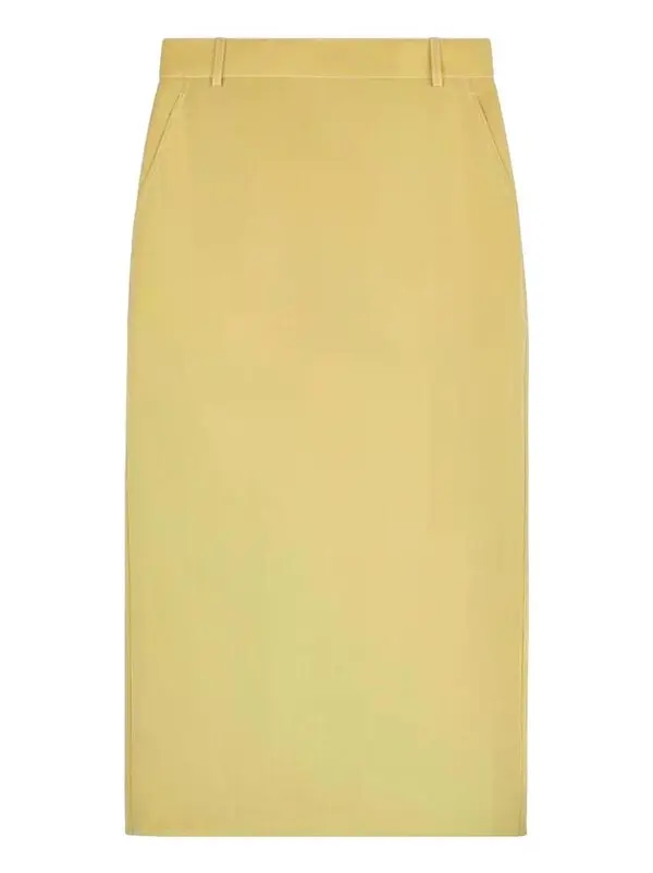 TOD'S Midi Skirt With Pocket Detail - Yellow