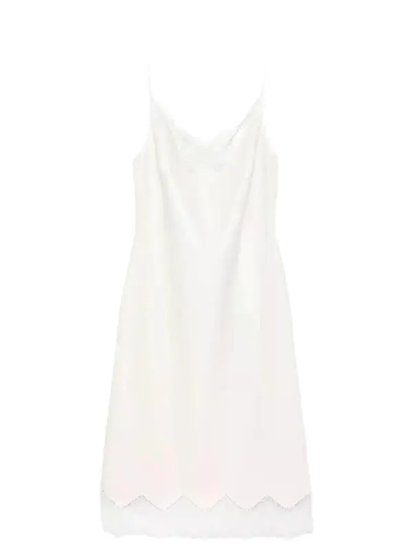Coperni Lace-trim Midi Dress - White