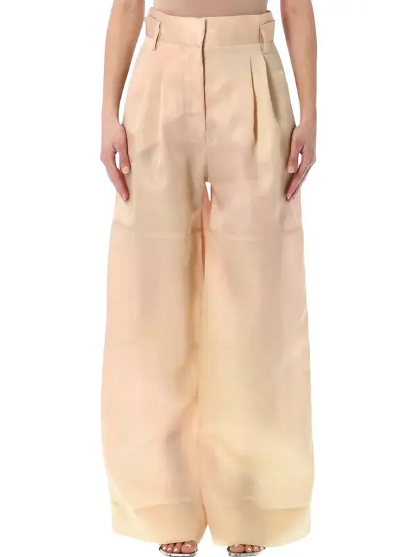 Alberta Ferretti Organza Trousers - Neutrals