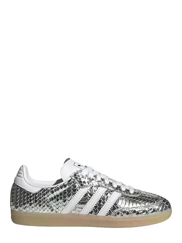 Adidas Samba Snakeskin-effect Sneakers - Silver