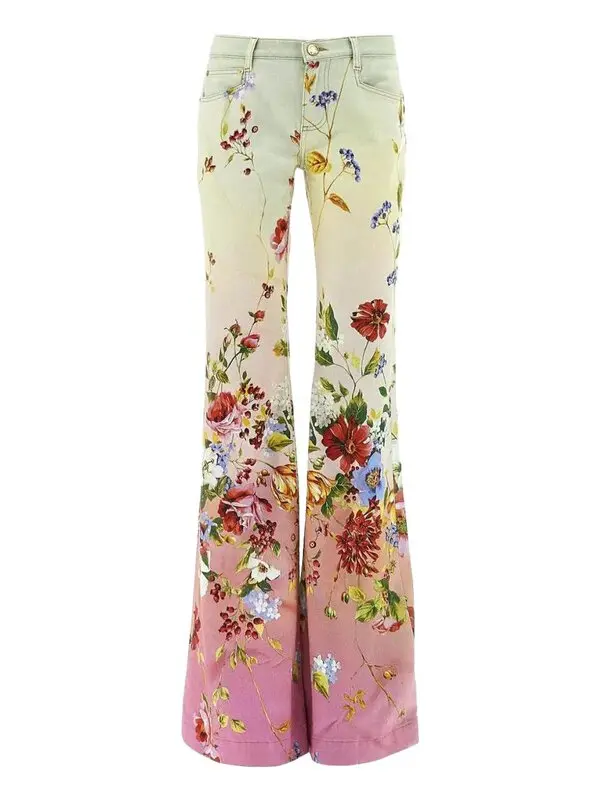 Roberto Cavalli Miami Floral Flared Trousers - Pink