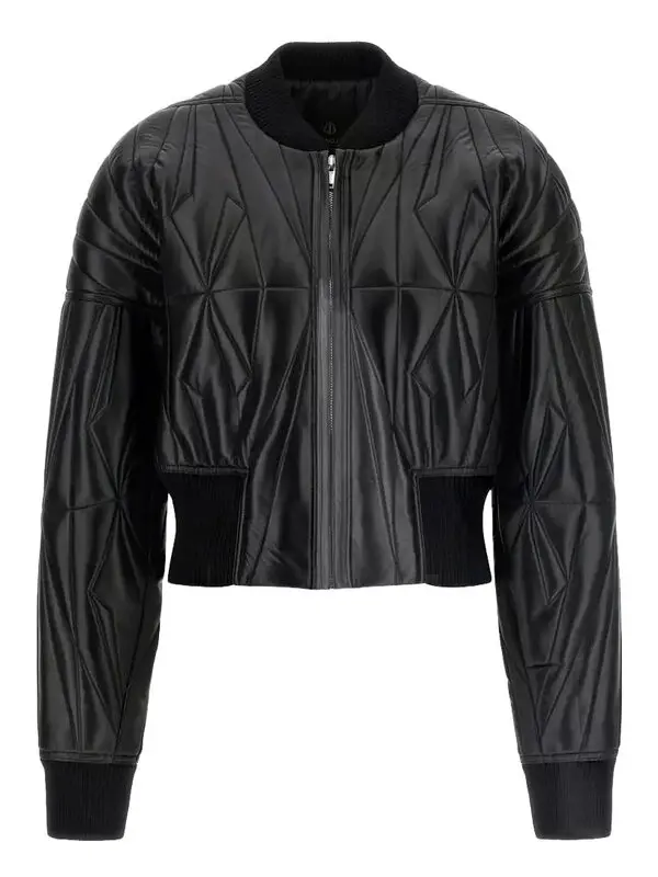 Rick Owens X Moncler Quilted Leather Bomber Jacket - Black