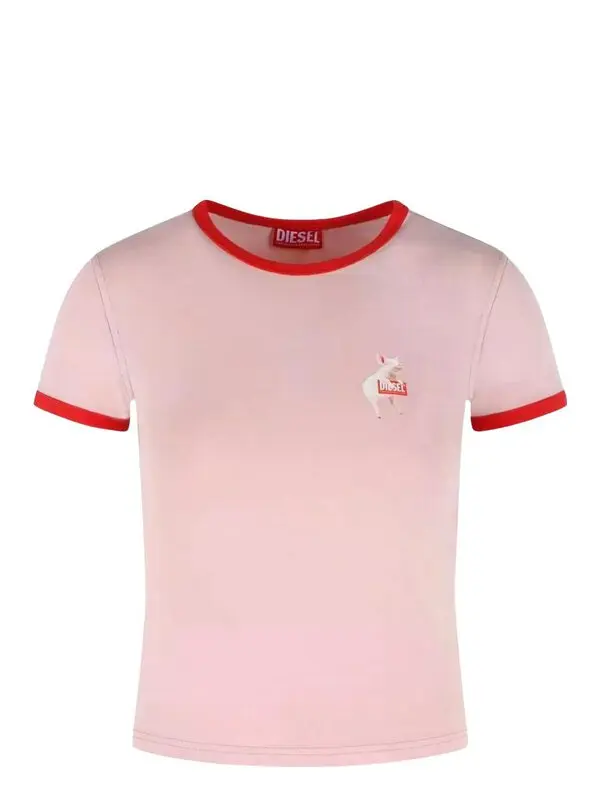 DIESEL® Crew-neck Print T-shirt - Pink