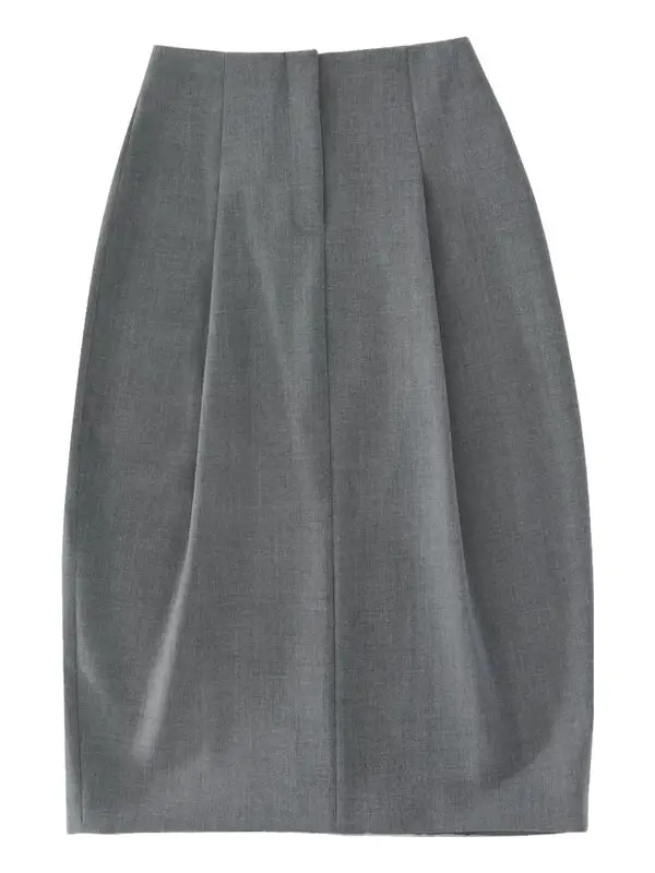 Studio Nicholson Carso Pleated Midi Skirt - Grey