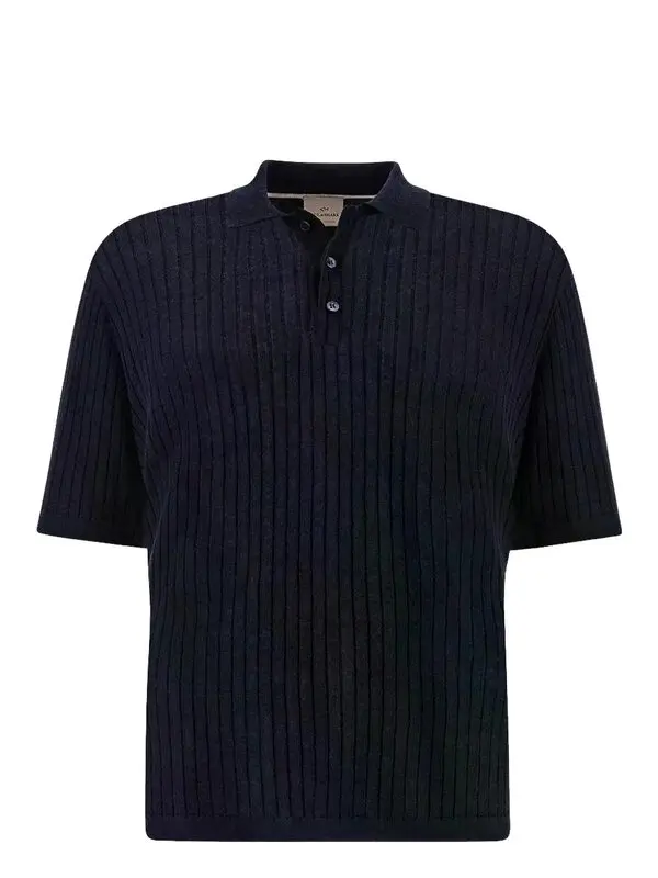 Paul & Shark Ribbed Polo Shirt - Blue