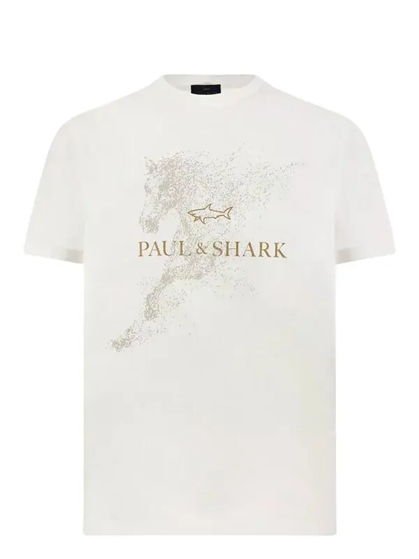 Paul & Shark Year Of The Horse Printed Cotton T-shirt - White