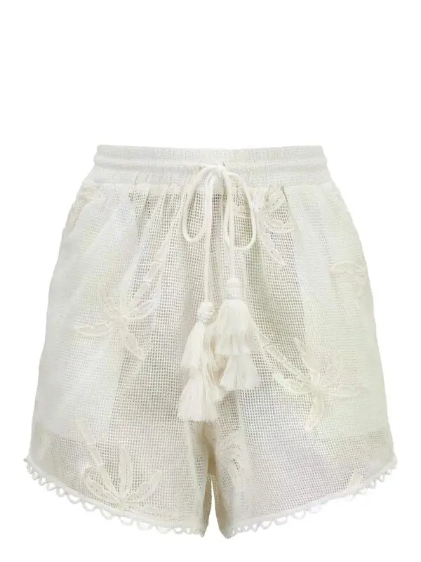 Farm Rio Palm Trees Mini Shorts - White