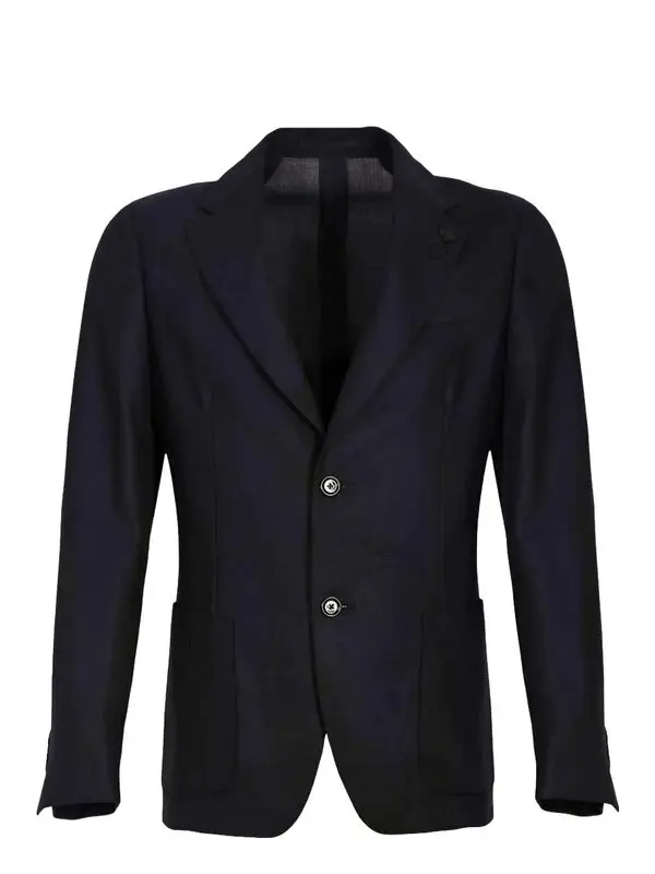 LARDINI Single-breasted Wool Blazer - Blue