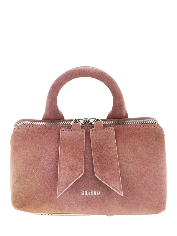 Attico Mini Embossed-logo Handle Bag - Pink