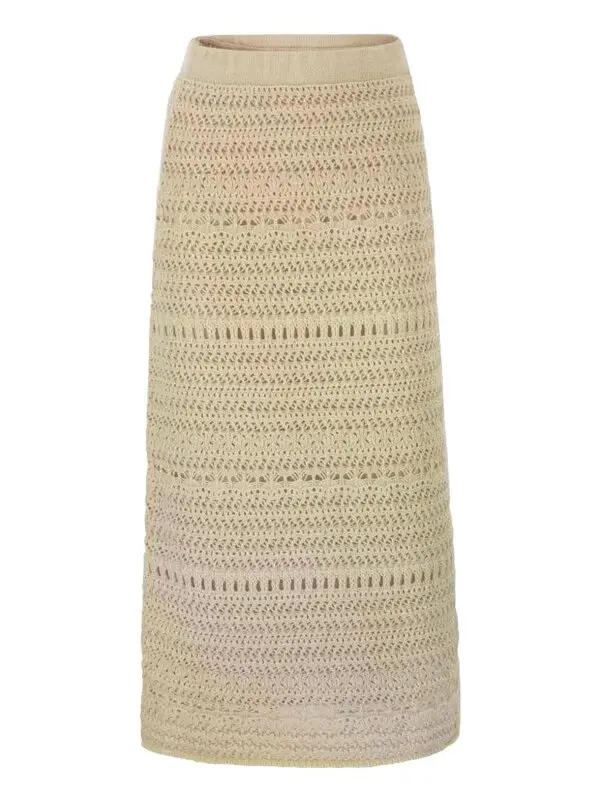Fabiana Filippi Crochet-pattern Midi Skirt - Neutrals
