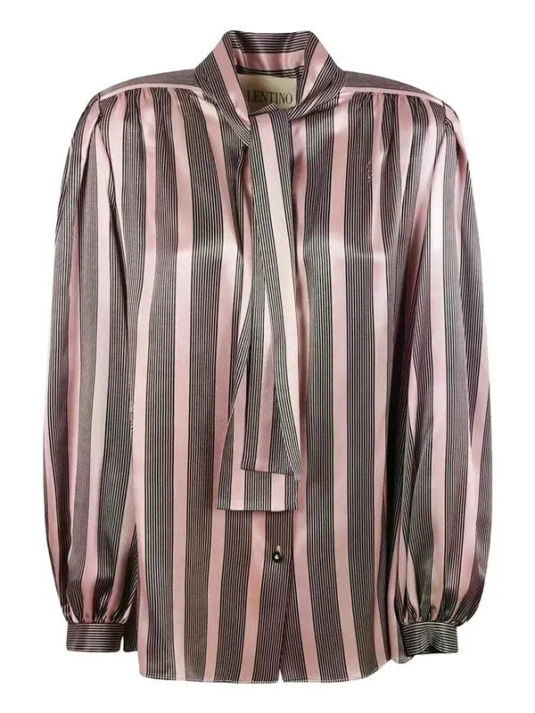 Valentino Garavani Striped Long-sleeve Shirt - Pink