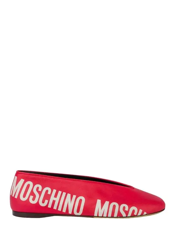 Moschino Logo-print Ballet Flats - Red
