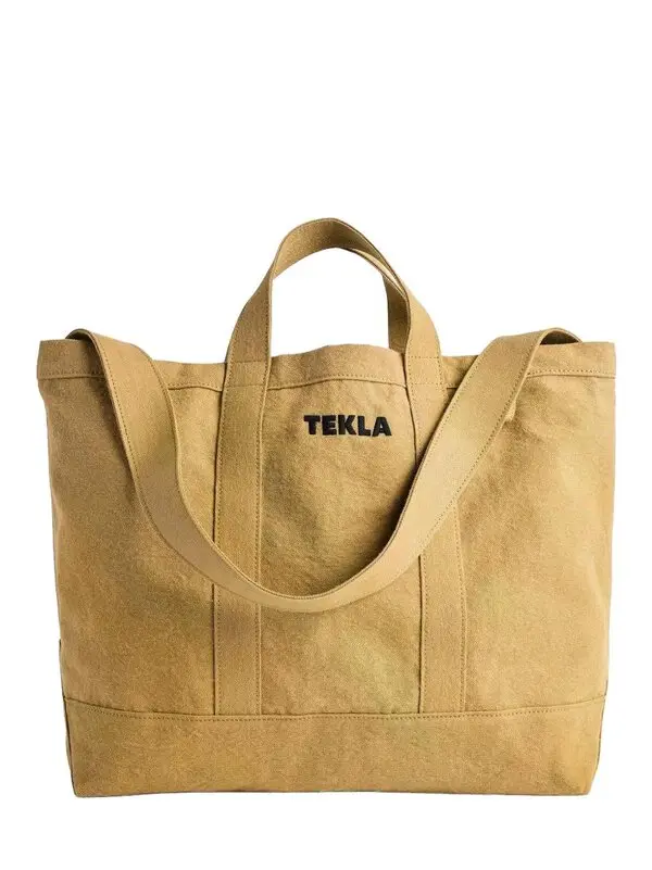 TEKLA Logo Detail Beach Tote Bag - Neutrals