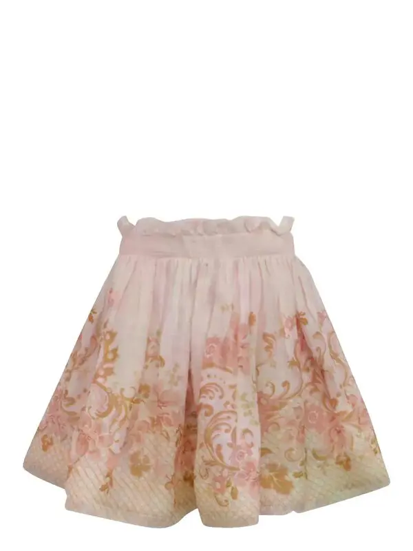 Zimmermann Postcard Flip Mini Skirt - Pink
