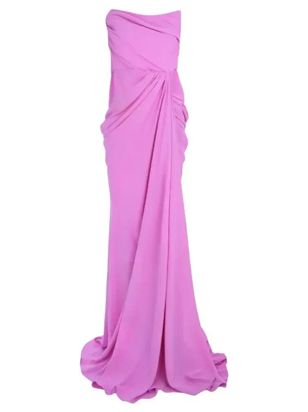 RHEA COSTA Zaira Draped Maxi Dress - Pink