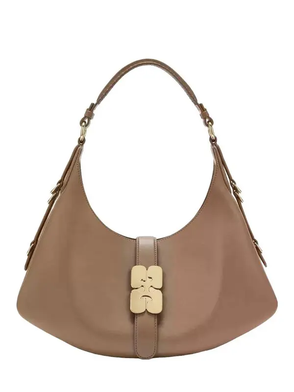 GANNI Small Kat Buckle Shoulder Bag - Neutrals