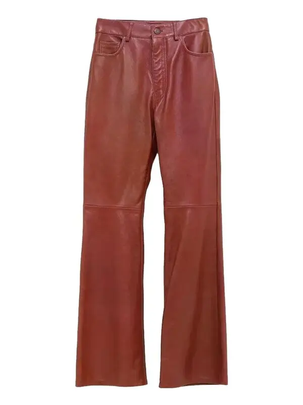 Chloé Belt-loop Leather Trousers - Brown