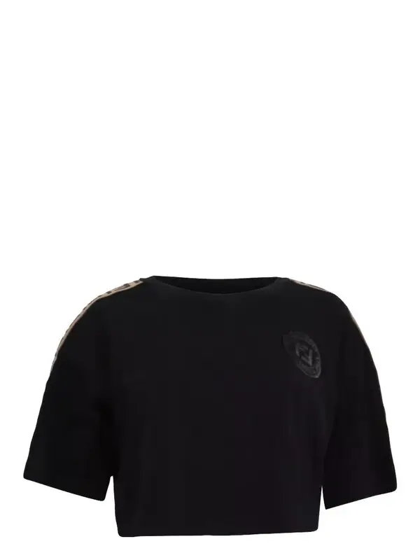 Fendi Rama Cropped T-shirt - Black