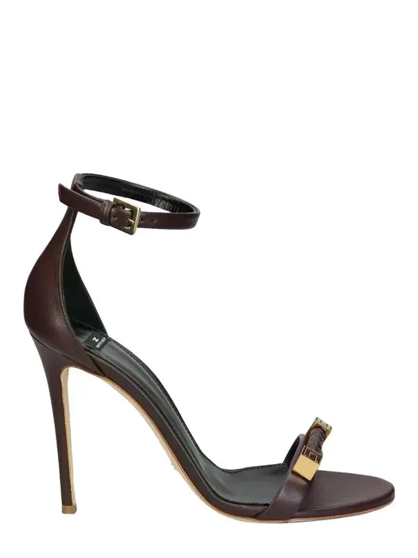 Elisabetta Franchi Logo-plaque Stiletto Sandals - Brown
