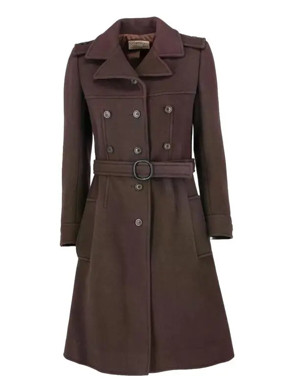 COURREGES Wool Single-breasted Belted Coat - Brown