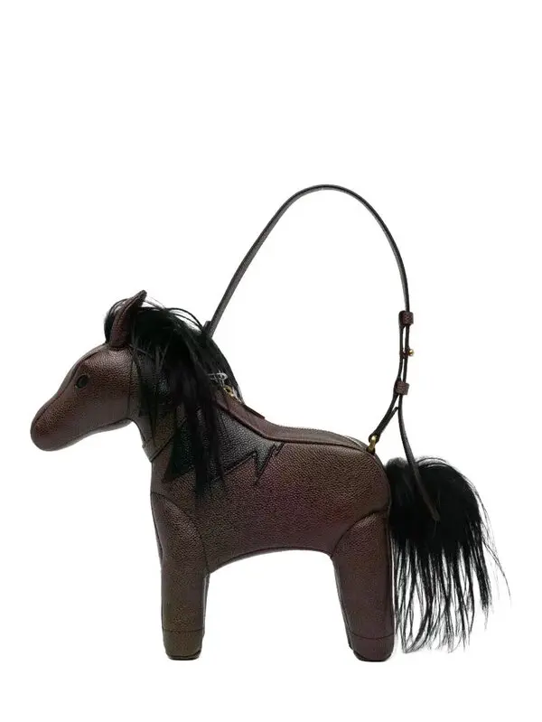 Thom Browne Horse-appliqué Shoulder Bag - Brown
