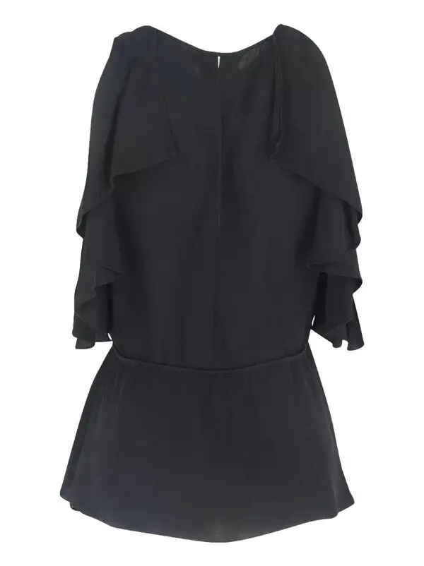 Theory Ruffled Cold Shoulder Blouse - Black