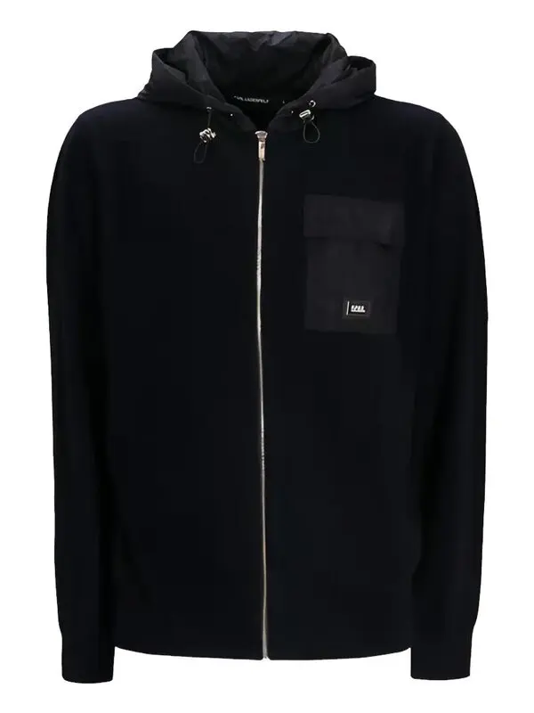 Karl Lagerfeld Zip-up Hooded Jacket - Black