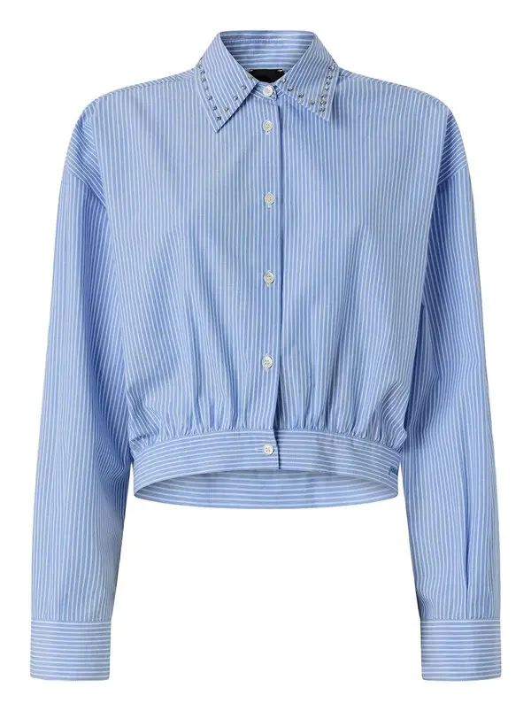 Pinko Charita Striped Cotton Shirt - Blue