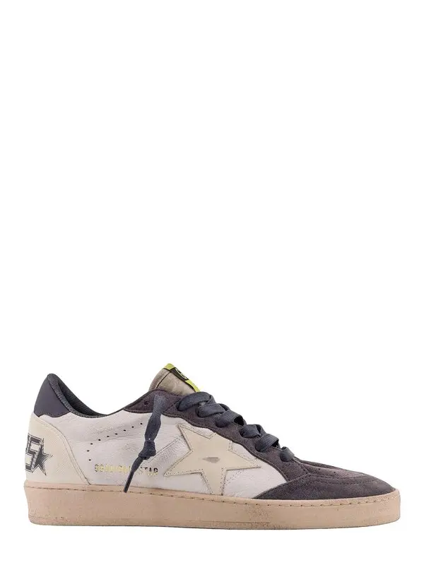 GOLDEN GOOSE Ball Star Leather And Suede Sneakers - Grey