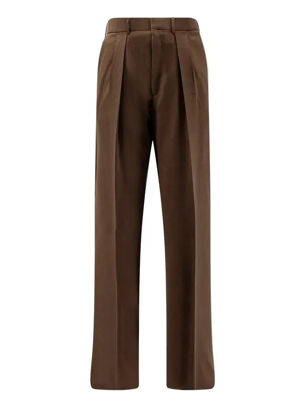 TOM FORD Wool Trousers With Pinces - Brown
