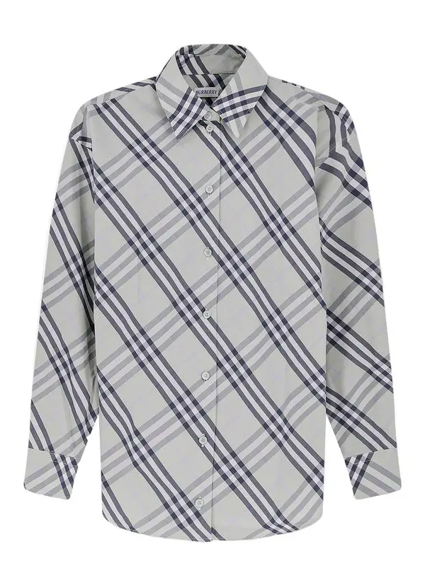 Burberry Cotton Shirt With Check Pattern - Green