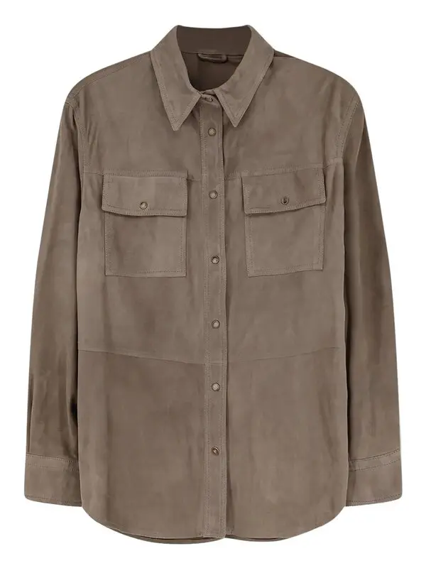 Brunello Cucinelli Suede Shirt - Grey