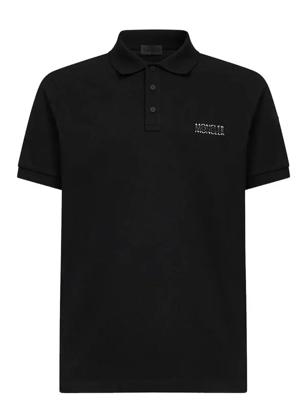 Moncler Cotton Polo Shirt - Black