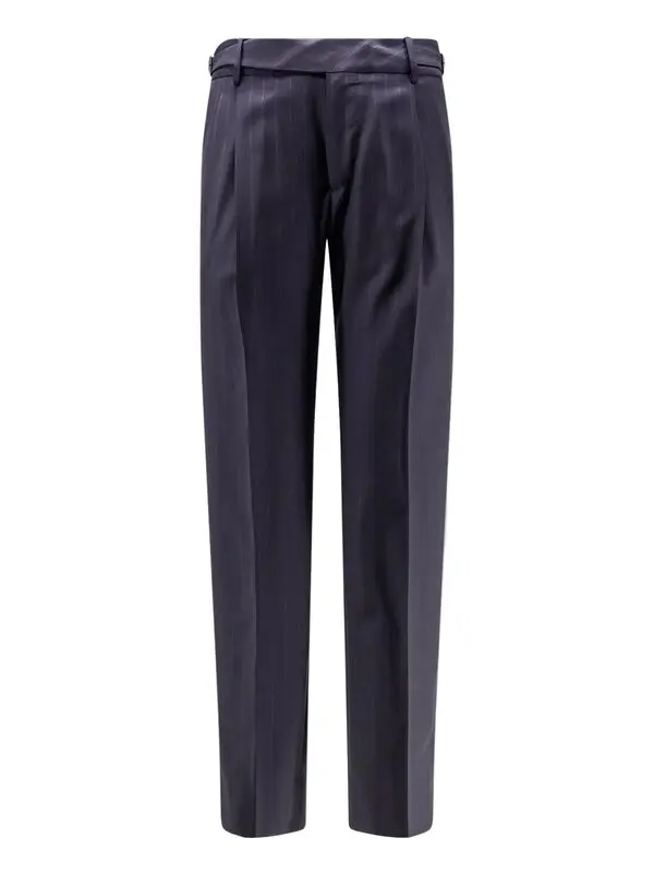 Dolce & Gabbana Virgin Wool Pinstripe Trousers - Blue