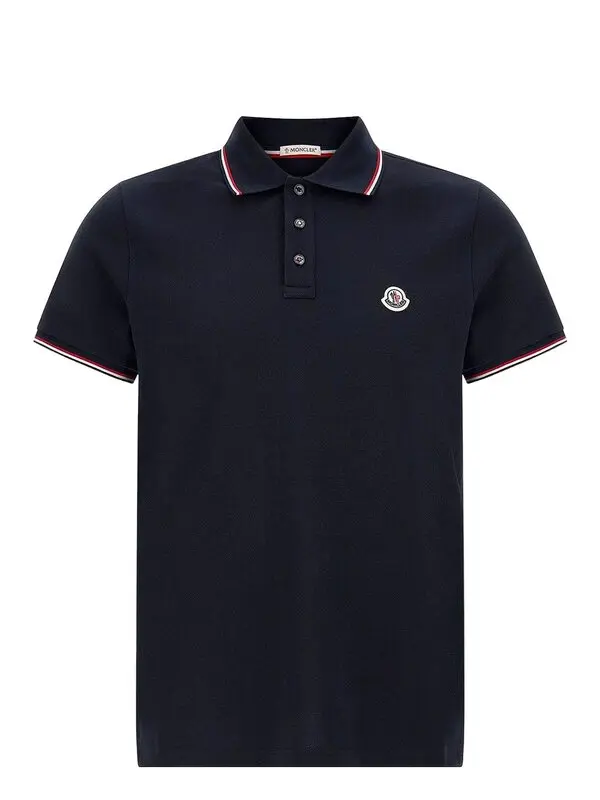 Moncler Cotton Polo Shirt - Blue