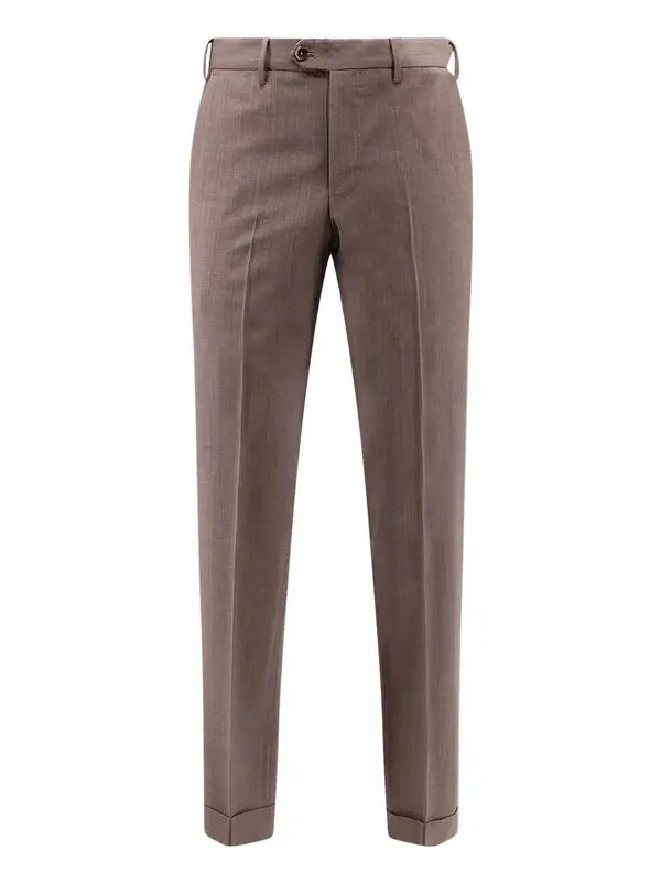 PT TORINO Master Fit Stretch Virgin Wool Trousers - Brown