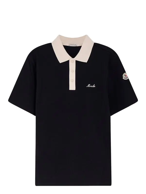 Moncler Cotton Polo Shirt - Black