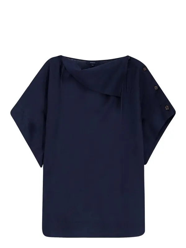 Soeur Issa Top In Linen Blend - Blue