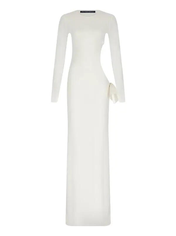 Zeynep Arçay Bow Maxi Jersey Dress - White