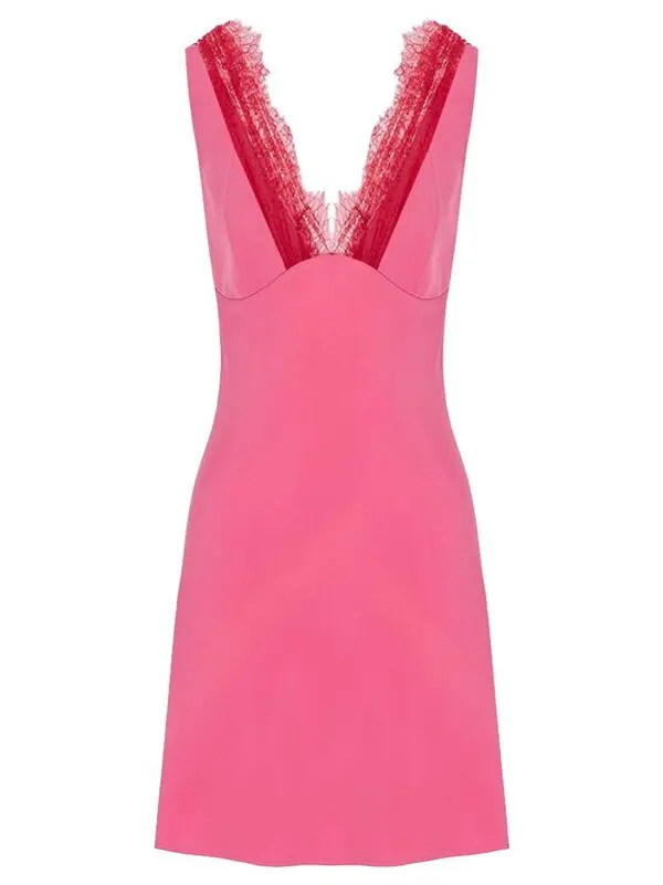 Zeynep Arçay Silk Lace Mini Dress - Pink