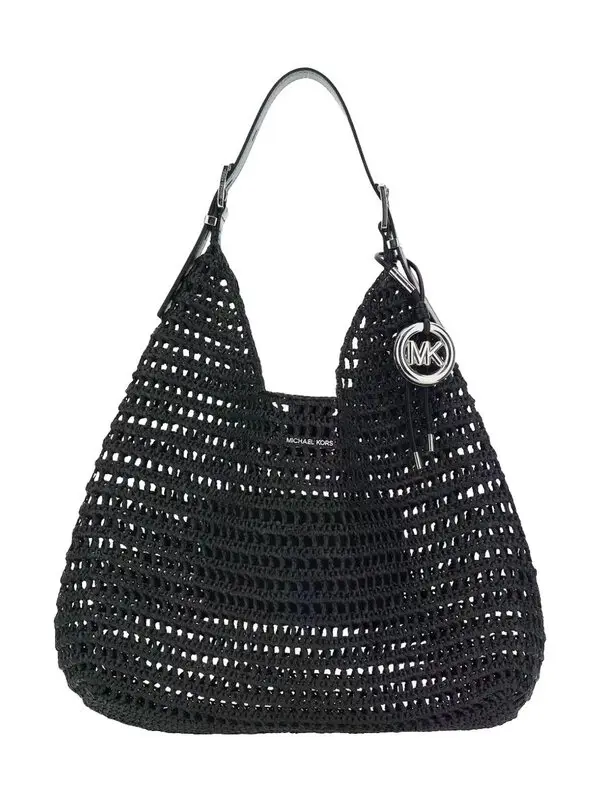 Michael Kors Logo Charm Shoulder Bag - Black