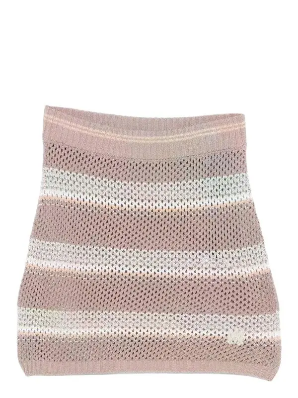 Amiri Crochet Striped Mini Skirt - Neutrals