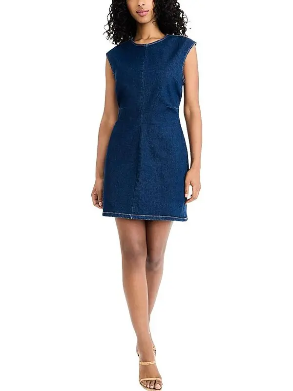 Maggy London Sleeveless Mini Denim Dress - Dark Wash