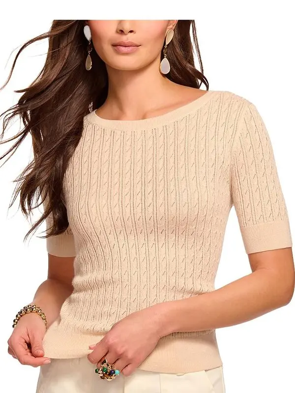 Ramy Brook Elliot Pointelle Sweater - Sandstone