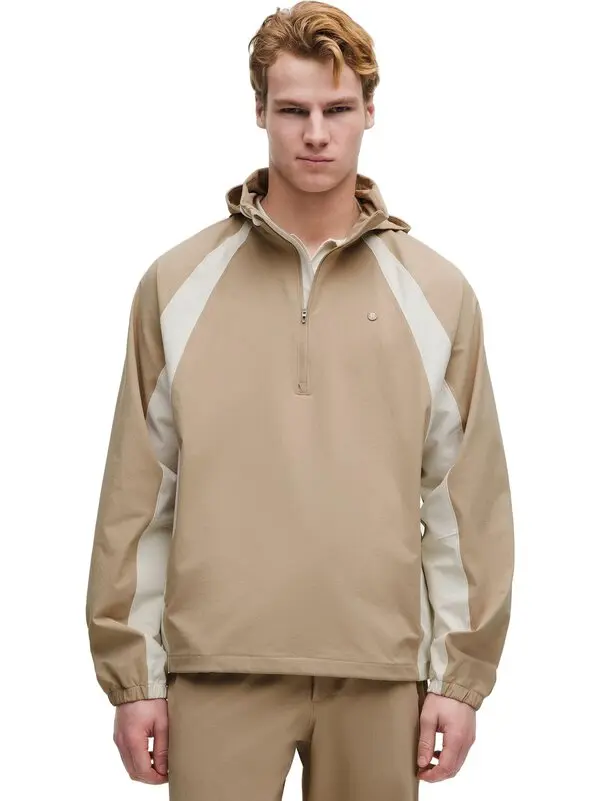 Lululemon Water-repellent Golf Half-zip Pullover - Wacky Khaki/light Ivory