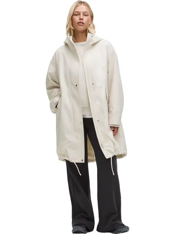 Lululemon Oversized Cocoon Rain Coat - Light Ivory