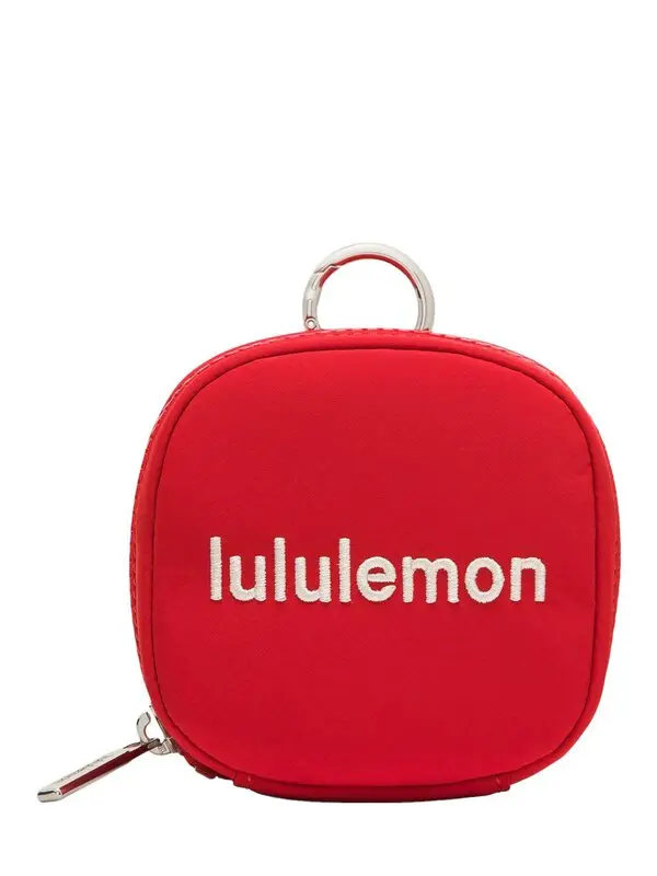 Lululemon Clippable Commuter Organizer Pouch - Oxford Red/light Ivory/silver