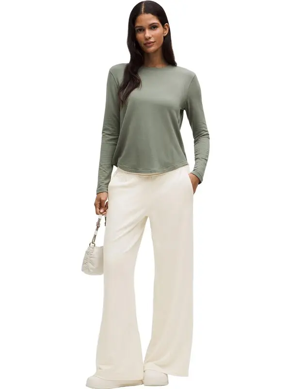 Lululemon Becalm Mid-rise Wide-leg Pant - Light Ivory