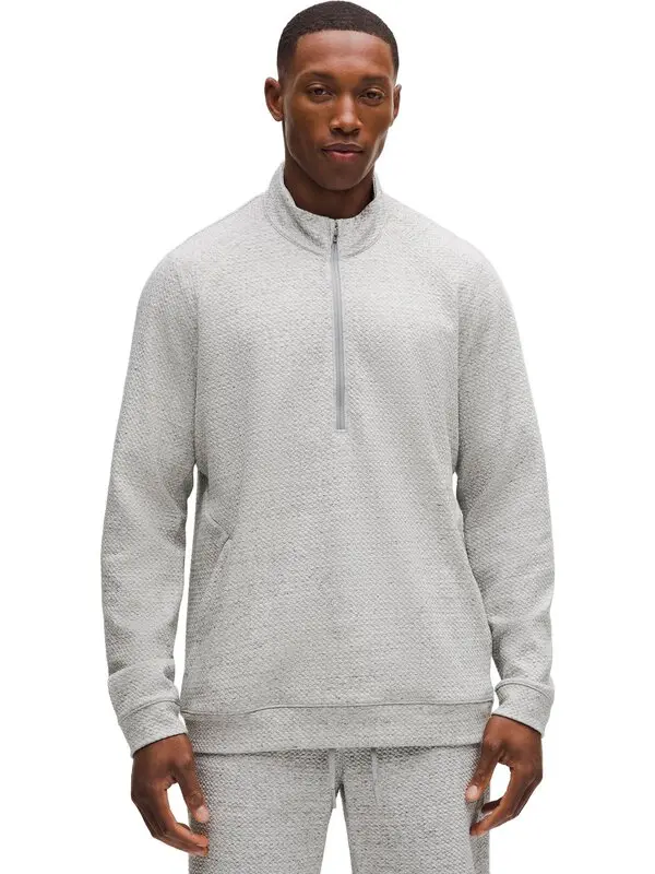 Lululemon Ease The Day Half Zip - Heathered Melody Light Grey/black