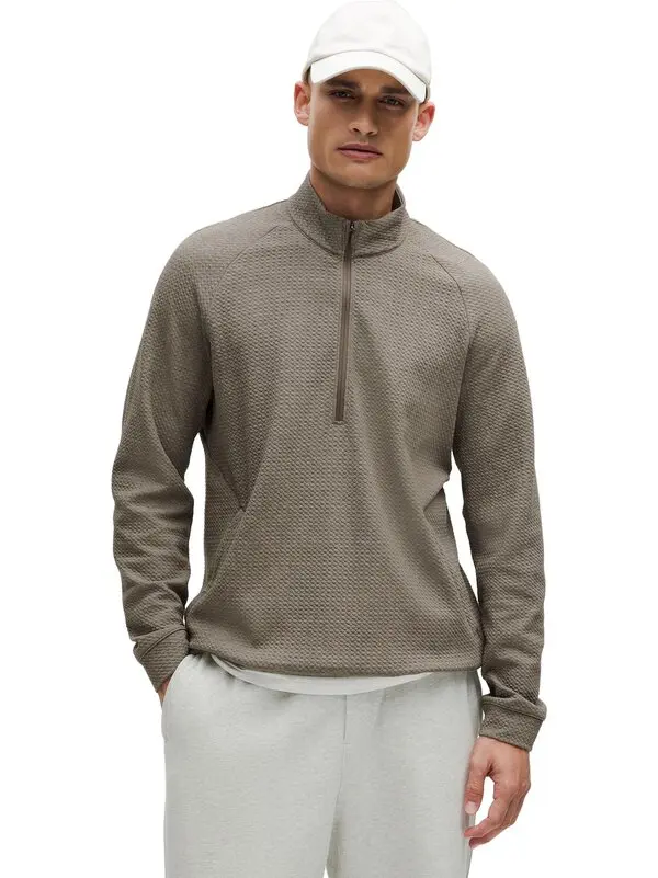 Lululemon Ease The Day Half Zip - Heathered Rover/black